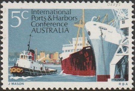 Australia 1969 Sc#460, SG#438 5c Melbourne Harbour MINT-VF-OG-NH ...