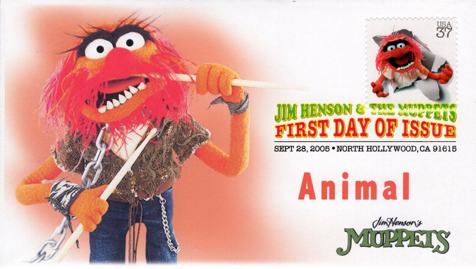 A0-3944g-1, 2005, Jim Henson Muppets, FDC, DCP, SC 3944g, Add on Cachet ...