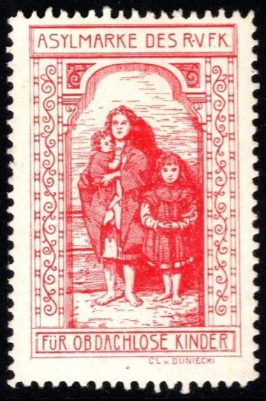 Vintage Germany Charity Poster Stamp Asylum Stamp R.V.F.K. For Homeless ...