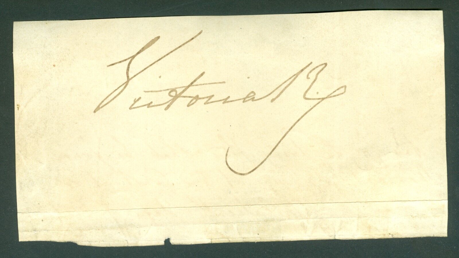 Queen Victoria signature cut from an official documented dated at the ...