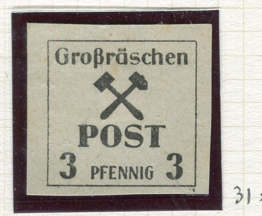 GERMANY; 1945-48 Russia Zone Local ZITTAU issue Imperf Mint Shade of ...