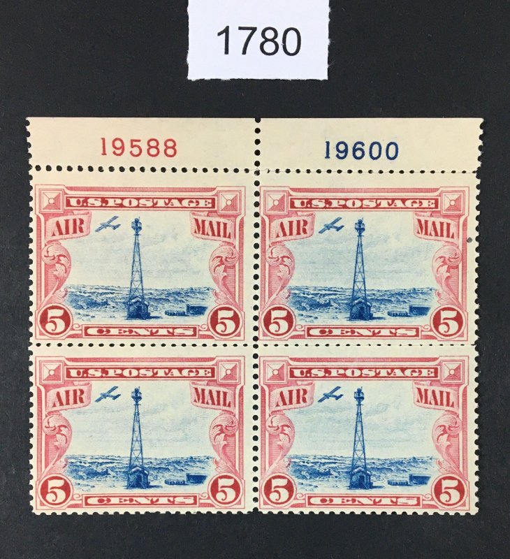 US Stamps # C11B Special Booklet Paper Mint OG NH Plate Block $80 LOT # ...