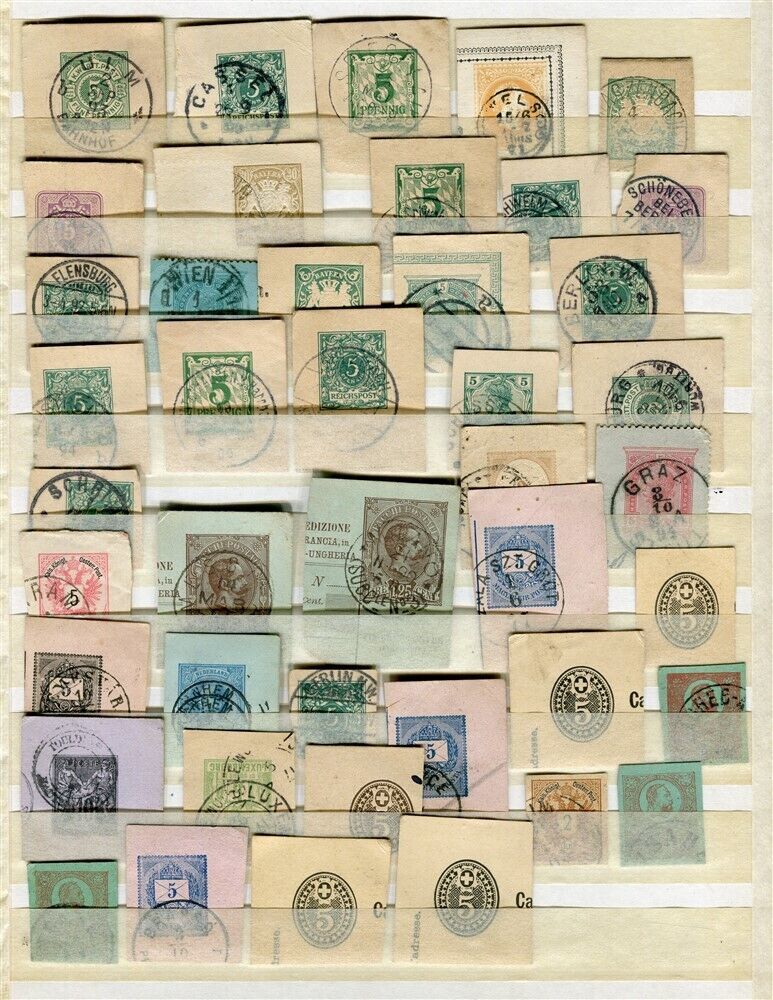 EUROPEAN; 1880-90s classic Postal Stationary PIECES Germany Austria ...