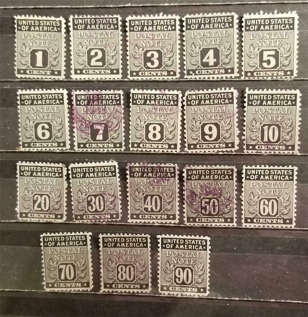 US Postal Note Stamps SC# PN1-PN18 Used Complete Set G4028 | United ...