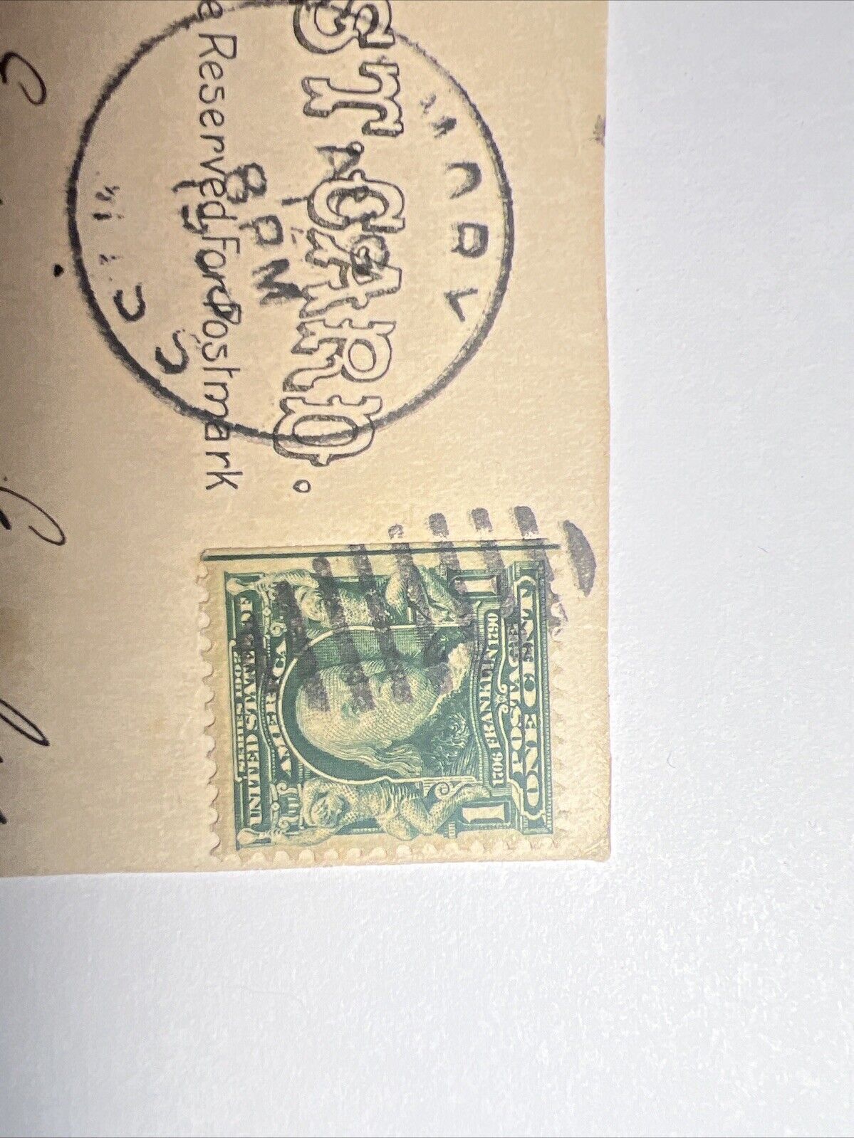 US Stamp 1902 Series 1 Cent Benjamin Franklin (Imperforate on ONE Side ...