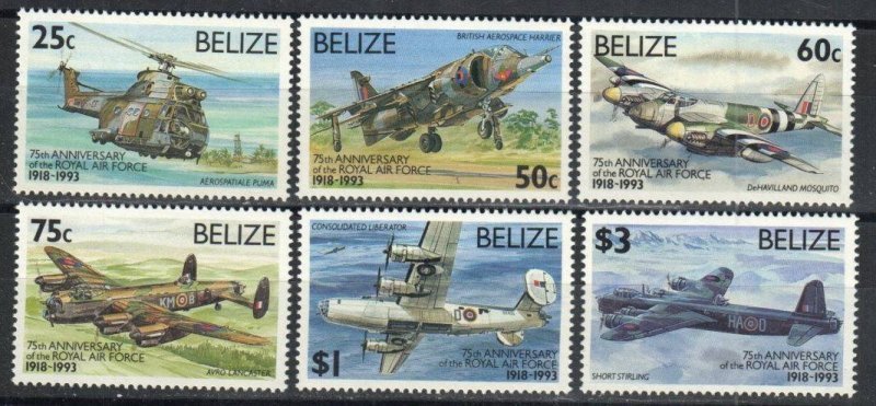 Belize Stamp 1003-1008 - Royal Air Force, 75th anniversary | Central ...