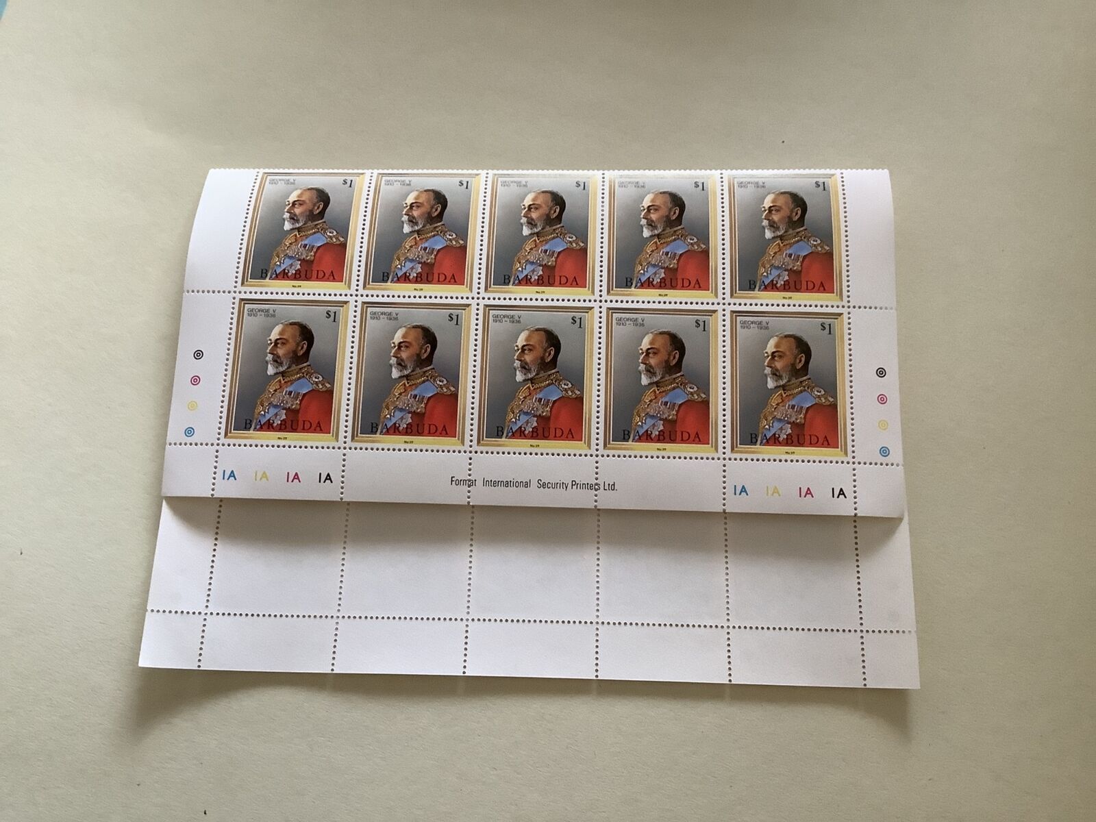 King George V 1910 - 1936 mint never hinged folded stamps sheet Ref ...