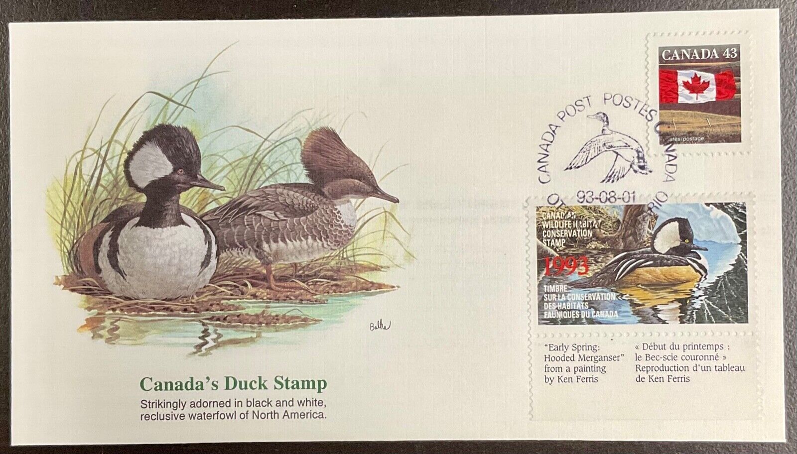 Canada 1359 Fleetwood Duck Stamp Cover w/Canadian Wildlife Conservation ...