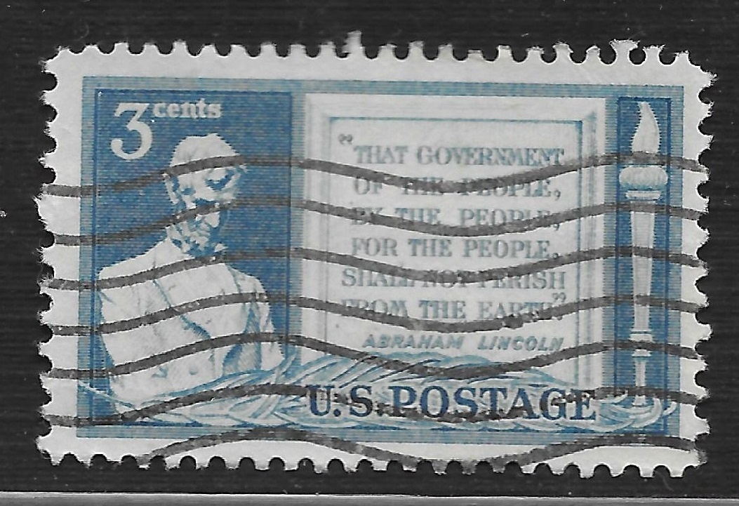 US #978 3c Abraham Lincoln and Quotation from Gettysburg Address ...