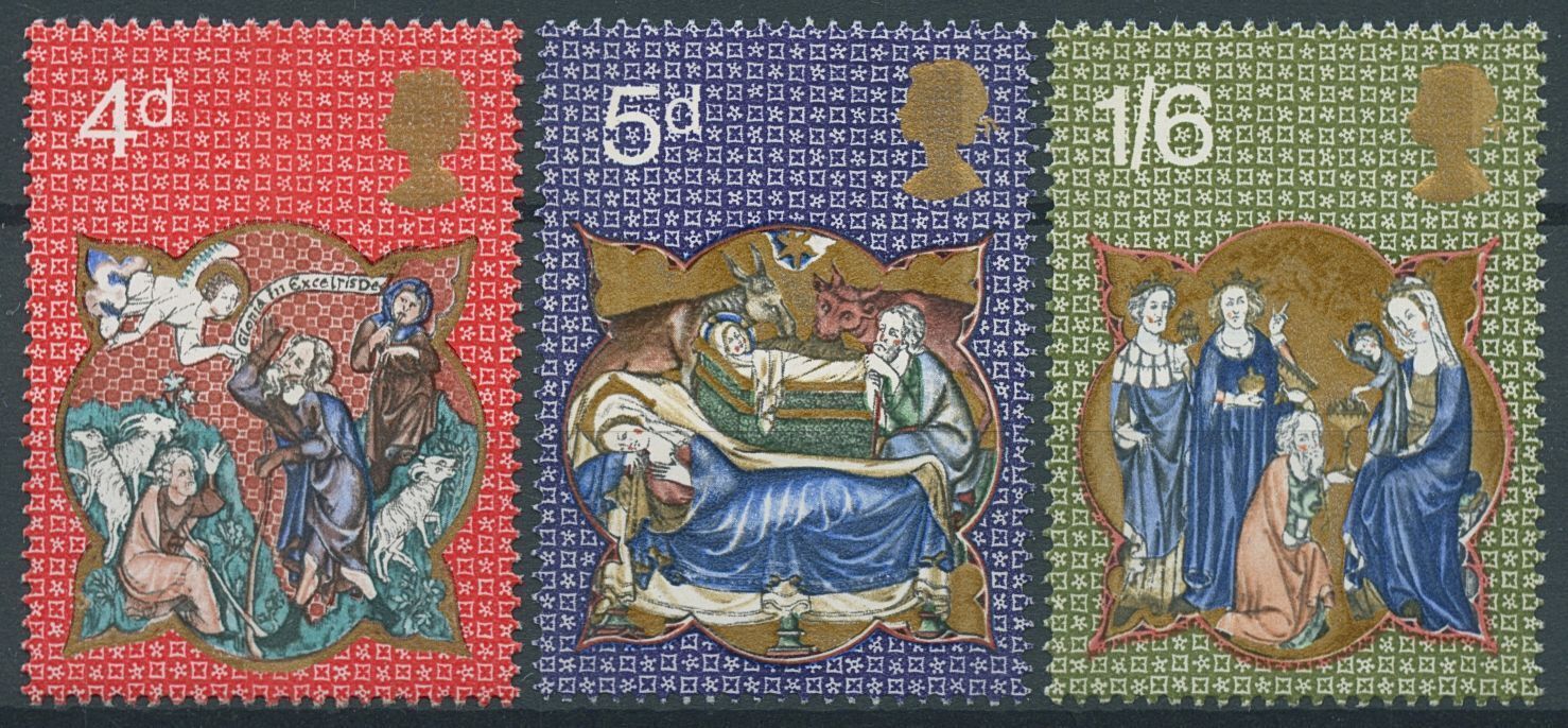 GB 1970 MNH Christmas Stamps Nativity Mary Joseph Manger Wise Men 3v ...
