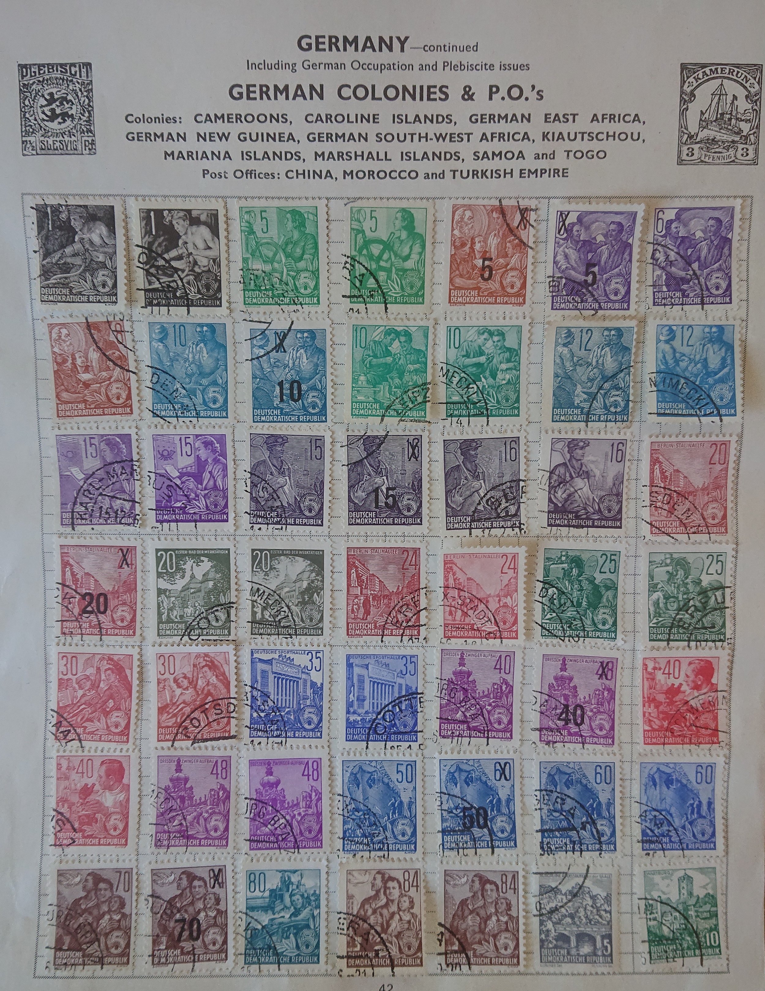 49 German DDR five-year-plan definitives stamps some overprint. Cat ...