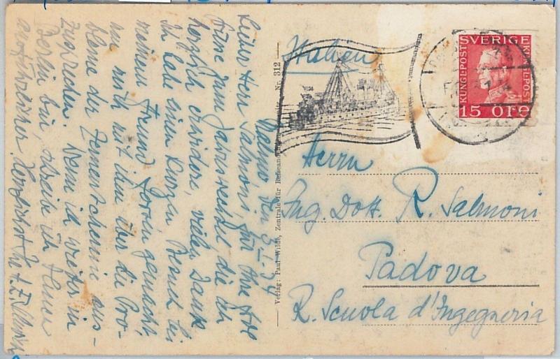 59992 - Sweden - Postal History: Postmark on Card 1934 - Boats Paquebot ...