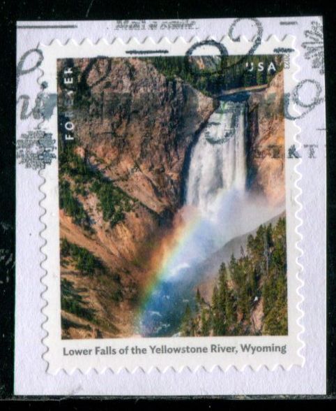 5800d US (63c) Waterfalls - Lower Falls SA, used on paper | United ...