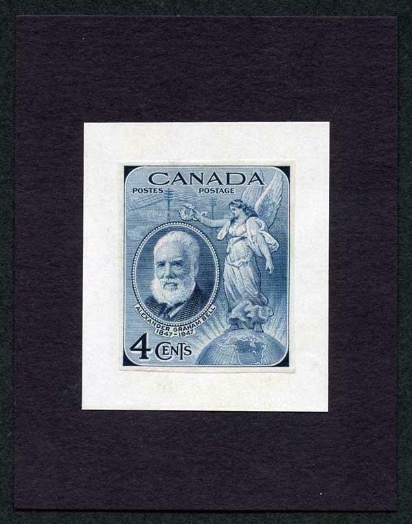 Canada Die proof 1947 4c Alexander Bell and Fame in issued colour on ...