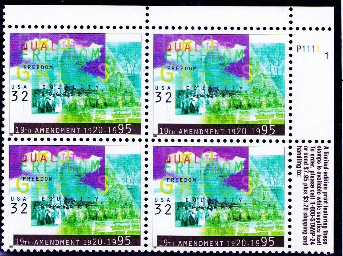Scott 2980 32 Cent Womens Suffrage Plate Block MNH VF | United States ...