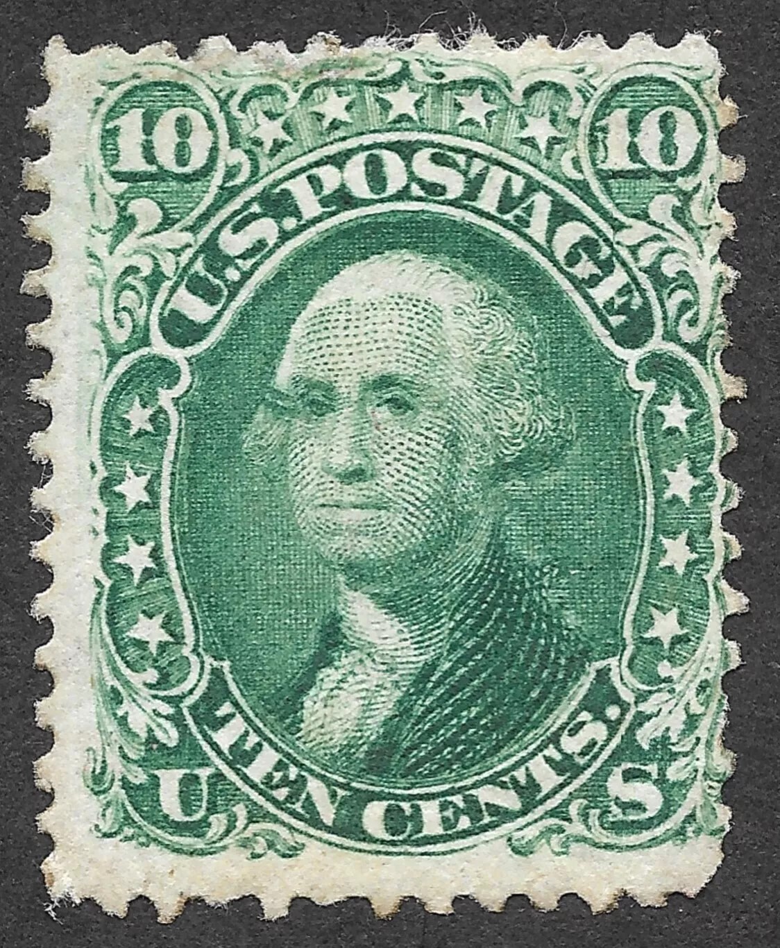 MH Scott #68* 1861 10c Postage Stamp, cv $950 | United States, General ...