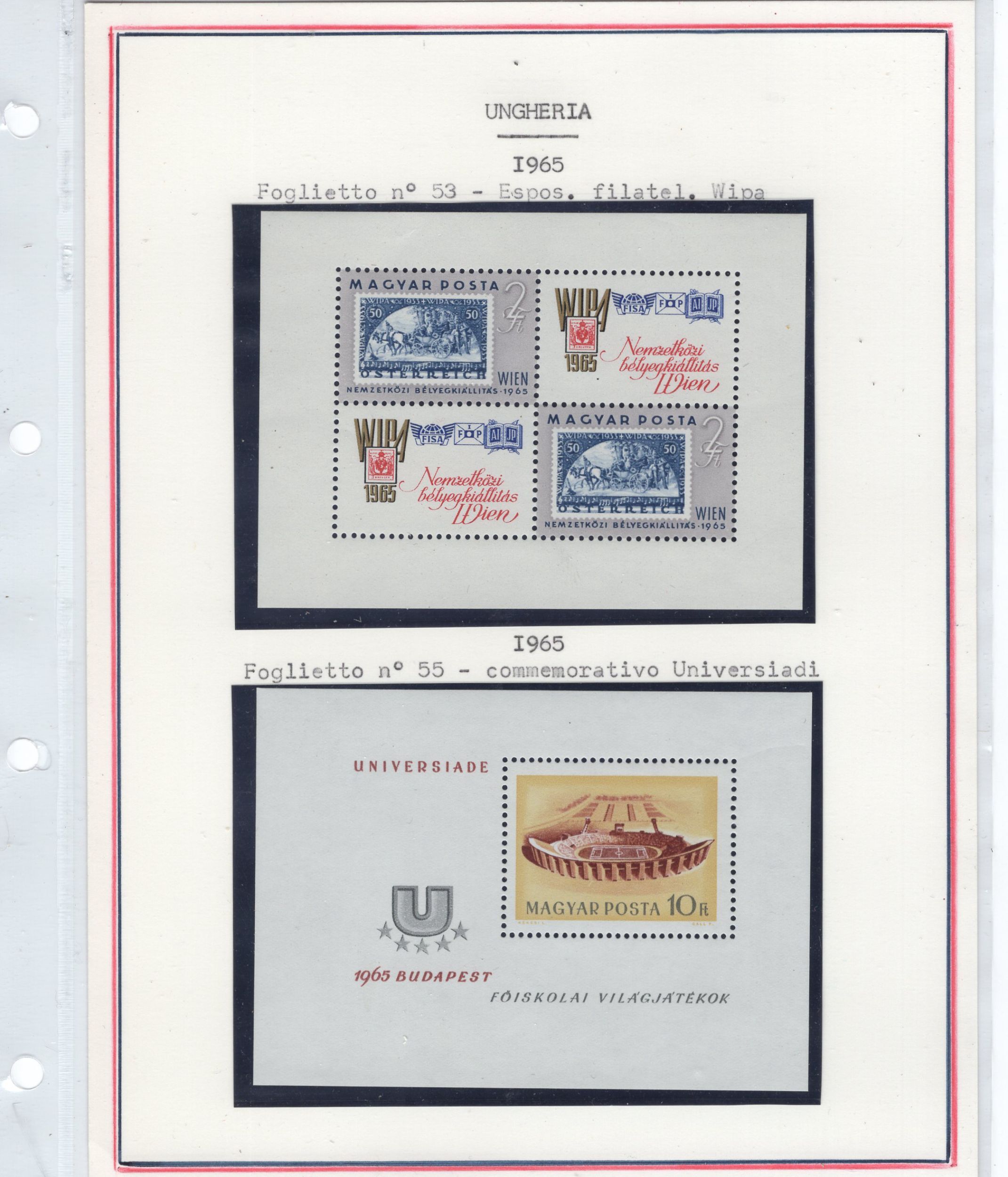 Hungary 1965 MNH 2 Souvenir Sheets XF (152) New European Stamps ...