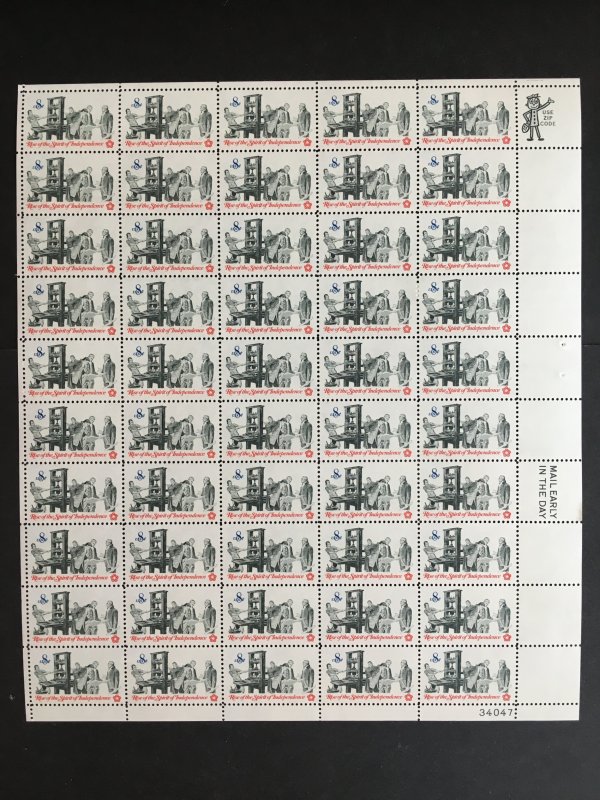 1973 sheet, Bicentennial Issue, Patriot & Printing press Sc #1476 ...