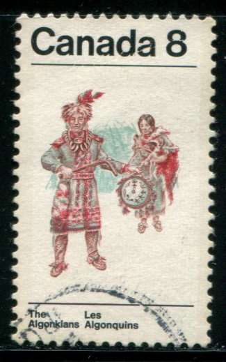 569 Canada 8c Algonkian Indians, used | Canada, General Issue Stamp ...