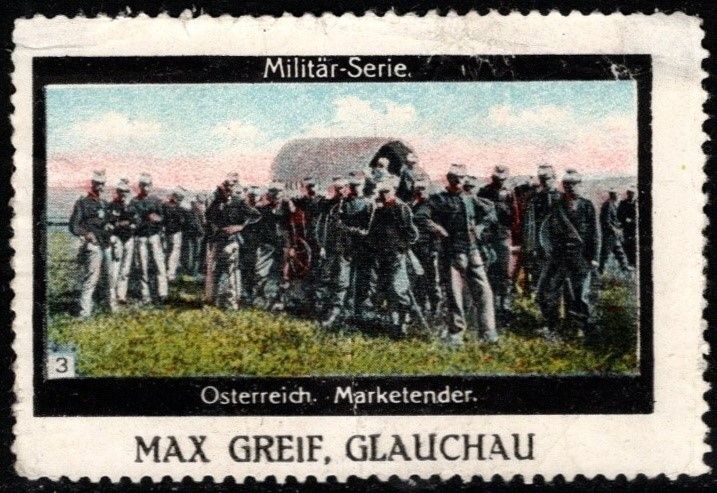 Vintage Germany Poster Stamp Military Series Austrian Sutlers Max Greif ...