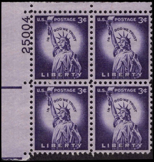 US #1035 LIBERTY MNH UL PLATE BLOCK #25004 DURLAND .40¢ / HipStamp