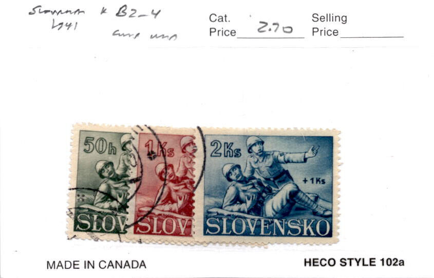 Slovakia, Postage Stamp, #B2-B4 Used, 1944 WWII German (AB) | Europe ...