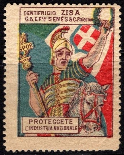 Vintage Italy Poster Stamp Zisa Toothpaste To Protect The National ...