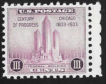 729 3 cents Century of Progress, Chicago mint OG NH EGRADED VF 86 ...
