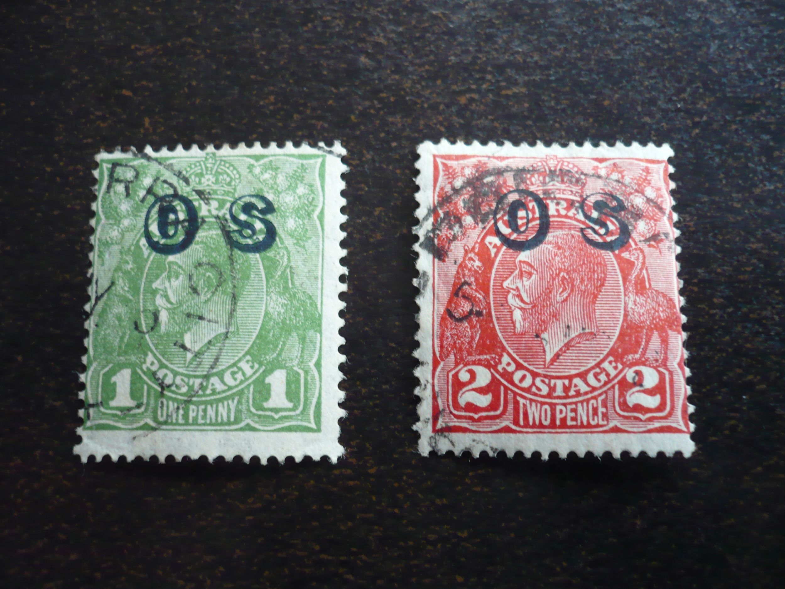 Stamps - Australia - Scott# O7-O8 - Used Part Set of 2 Stamps ...
