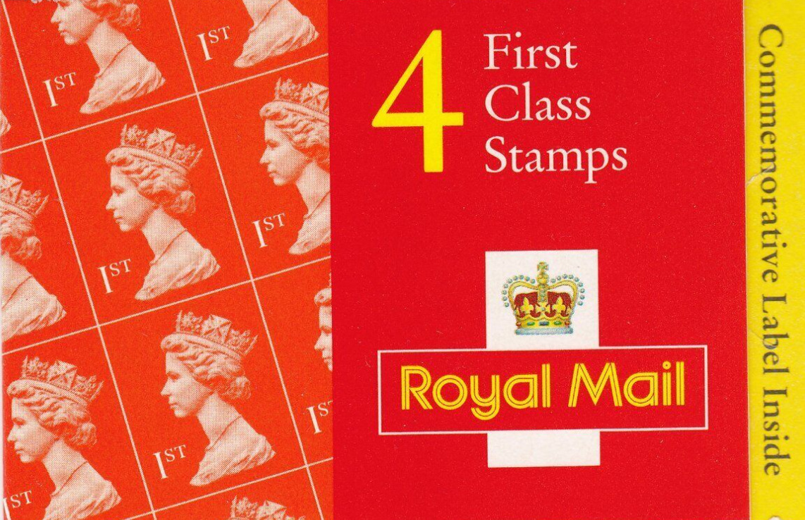 HB11 1996 QEII 70th Birthday Label 4 x 1st Class Barcode Booklet ...