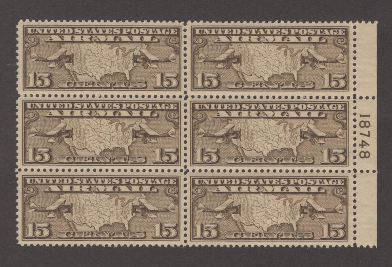 Scott C8 - Map & Mail Planes. Airmail. Plate Number Block Of 6. MNH ...