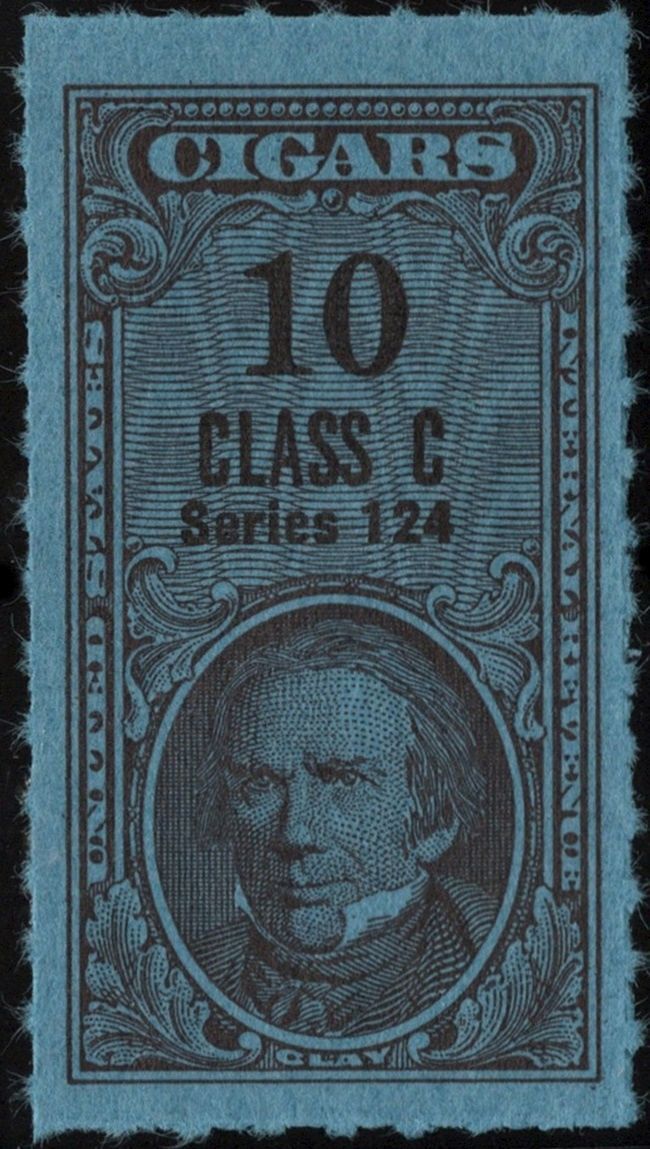 TC2532a Series 124: Class C Cigar Revenue Stamp: 10 Cigars (1954) NGAI ...
