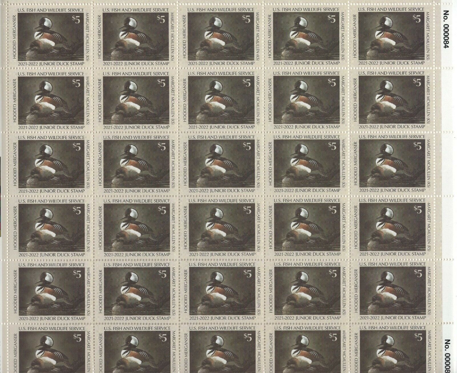 JDS29 - Junior Federal Duck Stamp. Complete Sheet Of 30 . MNH. OG. #02 ...