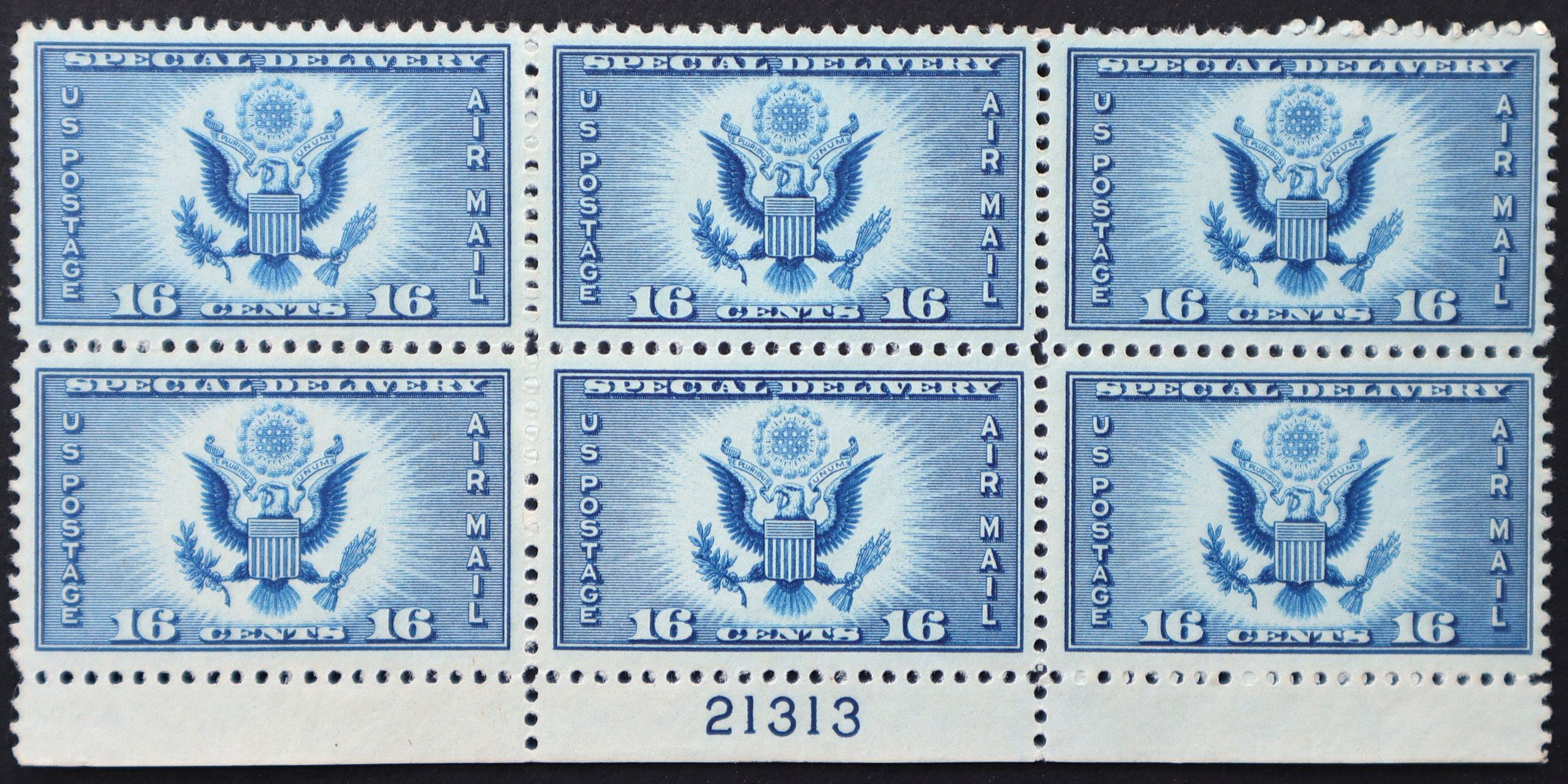 U.S. Mint Stamp Scott #CE1 16c Special Delivery Plate # Block/6, Very ...