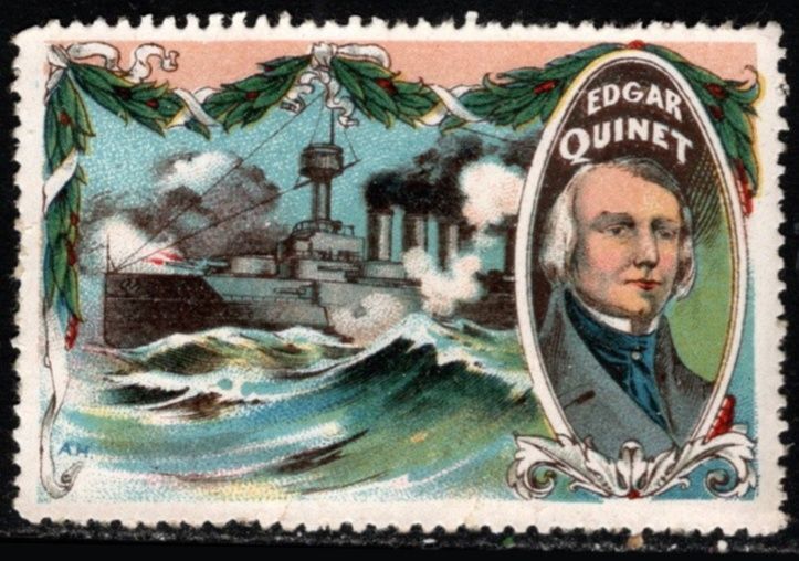 1914 WW One France Delandre Poster Stamp Armored Cruiser Edgar Quinet ...