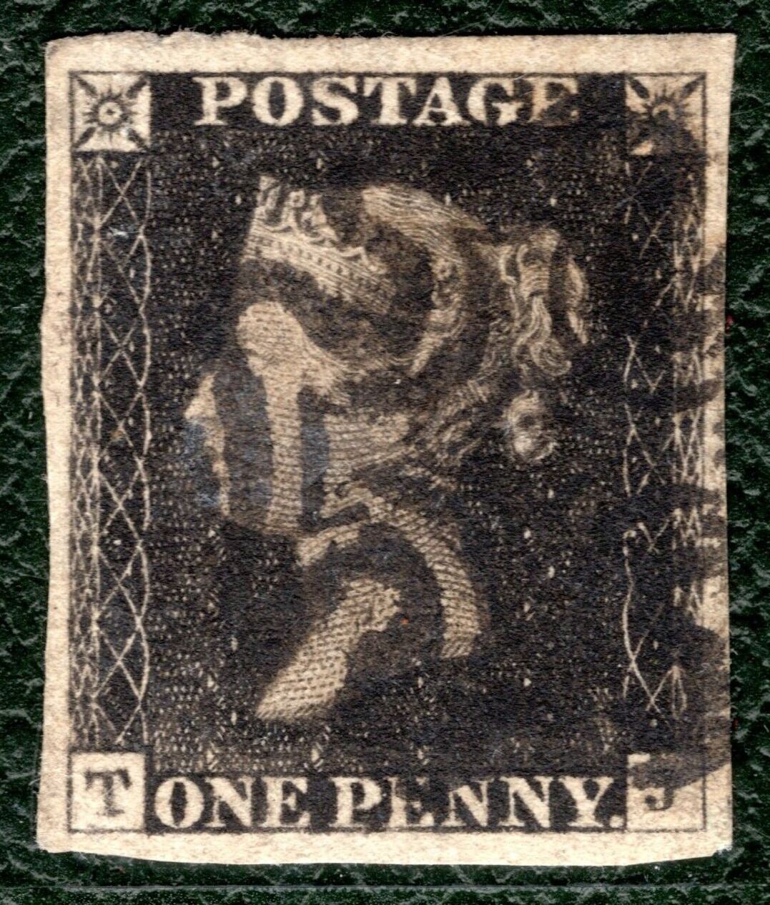 PENNY BLACK 1840 QV GB Stamp SG.2 1d Plate 1b (TJ) MX Cat £400 ...