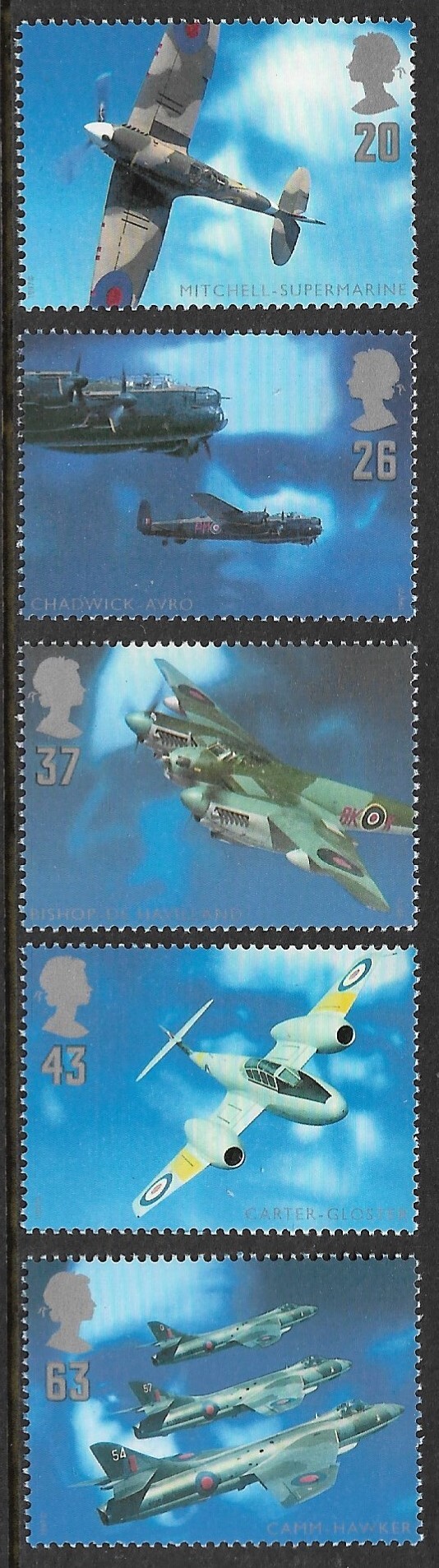 Great Britain 1997 Aircraft Designers Set Sc 1758-1762 MNH | Great ...