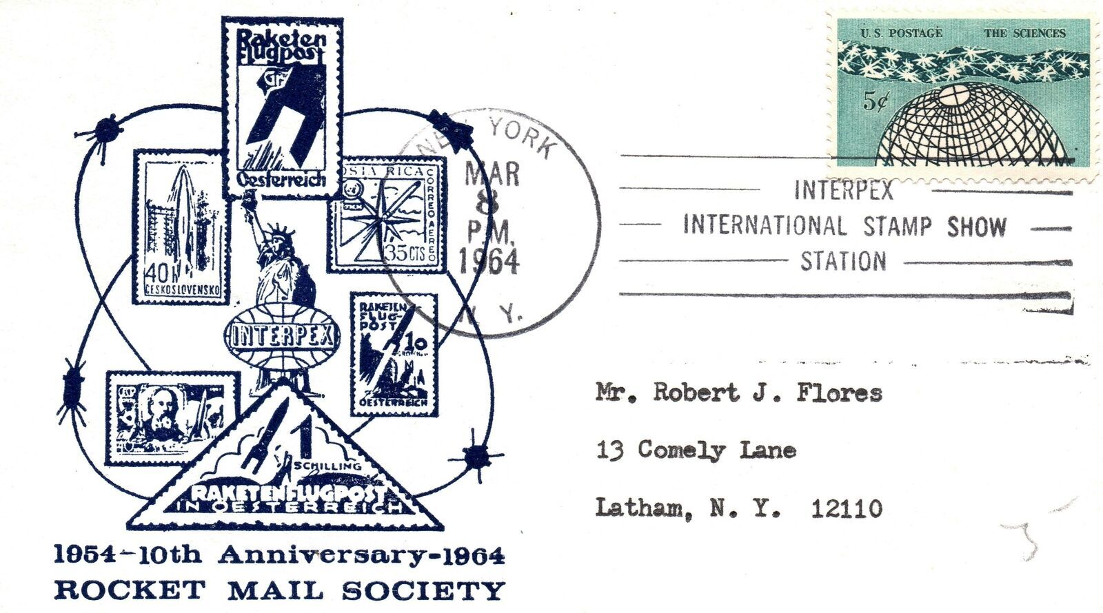 10th Anniversary of the Rocket Mail Society Cancelled Interpex Show NYC ...
