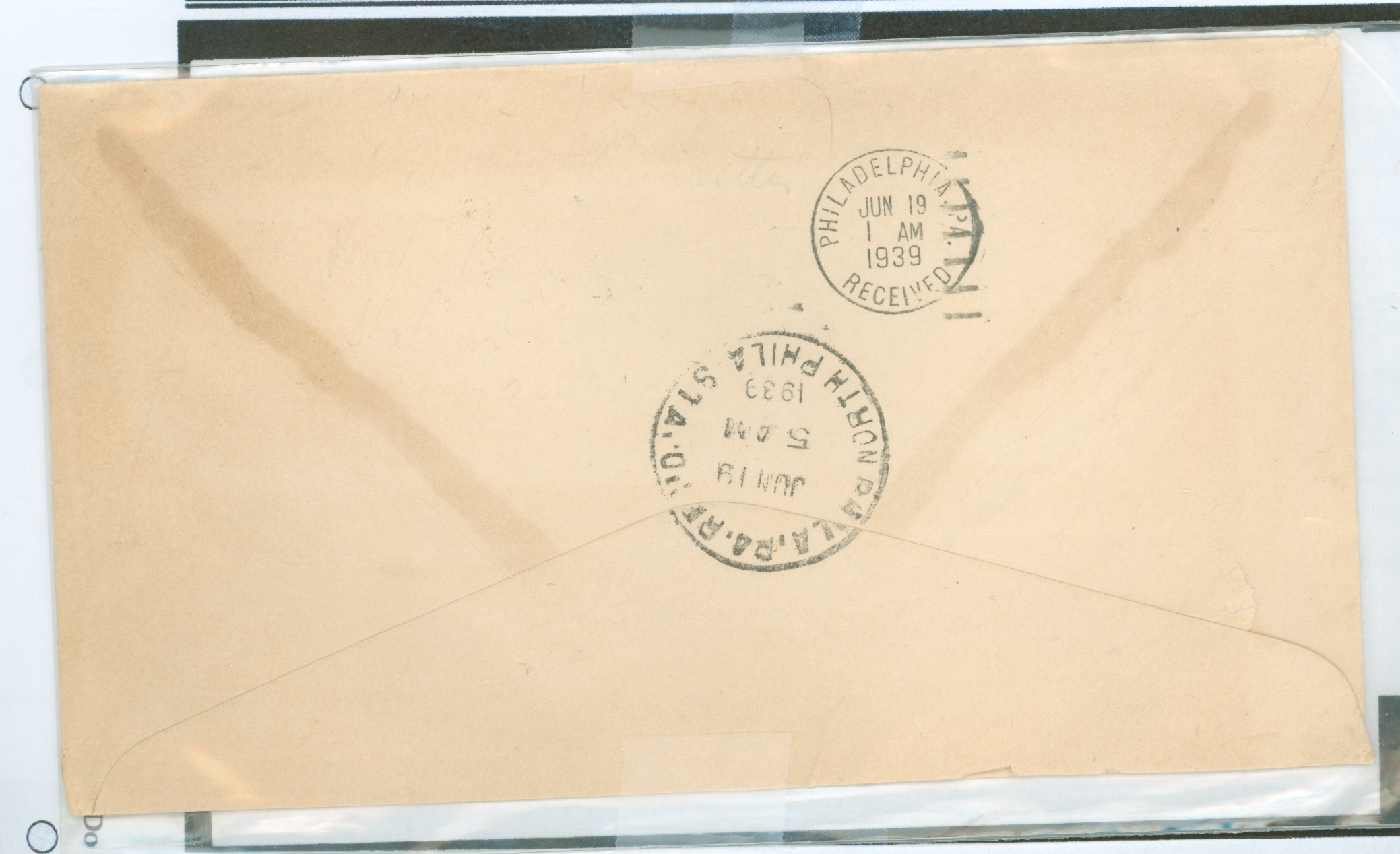 US Universal Company "Received" machine cancel, 2cnd Phil. received is ...