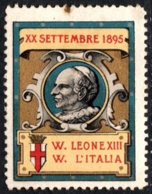 1895 Italy Poster Stamp Pope Leo XIII 25th Anniversary Troops Occupied ...