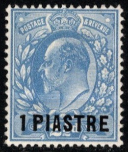 1906 Great Britain Scott #- 13 Offices in Turkey 1 Piastre King Edward ...