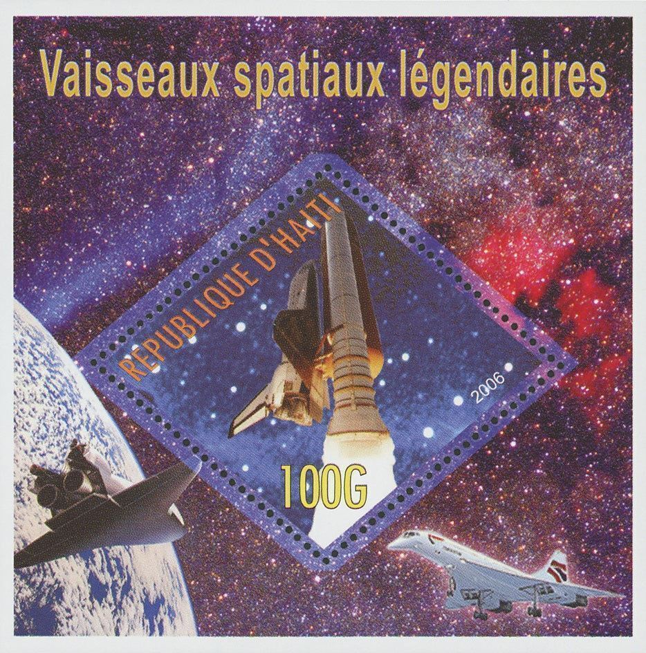 Haiti Spatial Trips Travel Legend Space Ship Moon Galaxy Souvenir Sheet ...