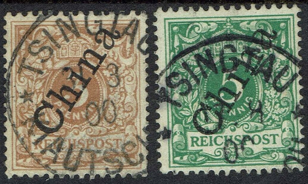 German PO in China Used in Kiaochow 1900 3pf and 5pf | Asia - China ...