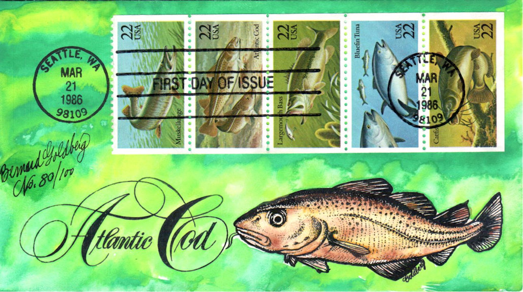 #2205-09 Fish Goldberg FDC | United States, General Issue Stamp / HipStamp