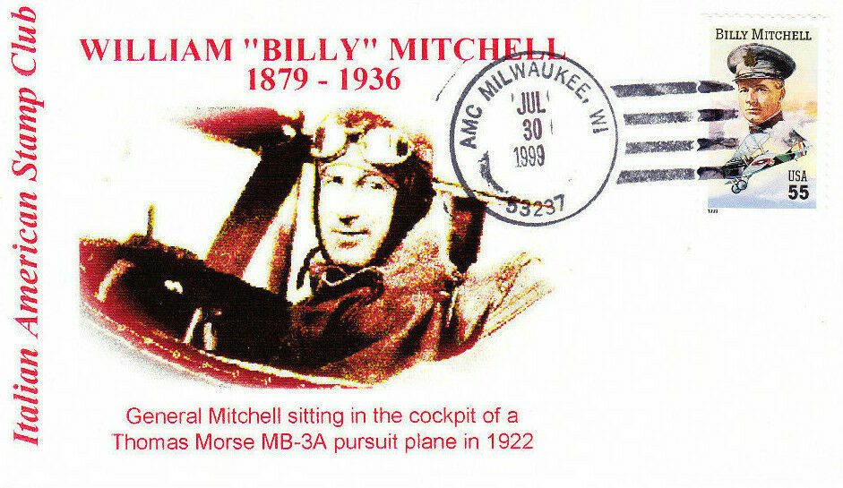 Italian American Stamp Club Cachet First Day Card #3330 Billy Mitchell ...