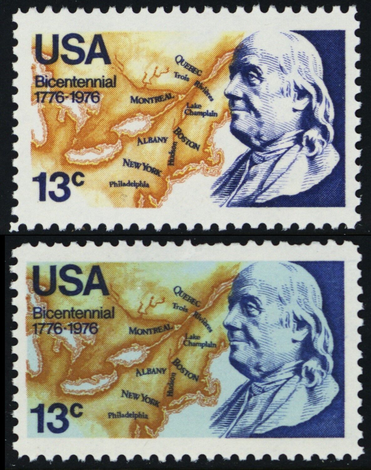 1690a, Mint NH 13¢ - Light Blue Color Omitted Major Error SCV $200 ...