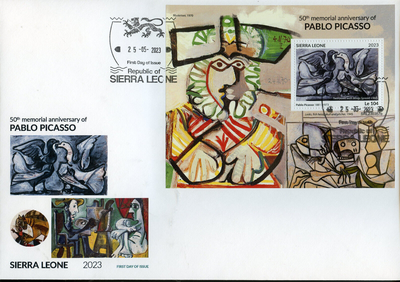 Sierra Leone 2023 50th Memorial of Pablo Picasso Paintings S/S First ...