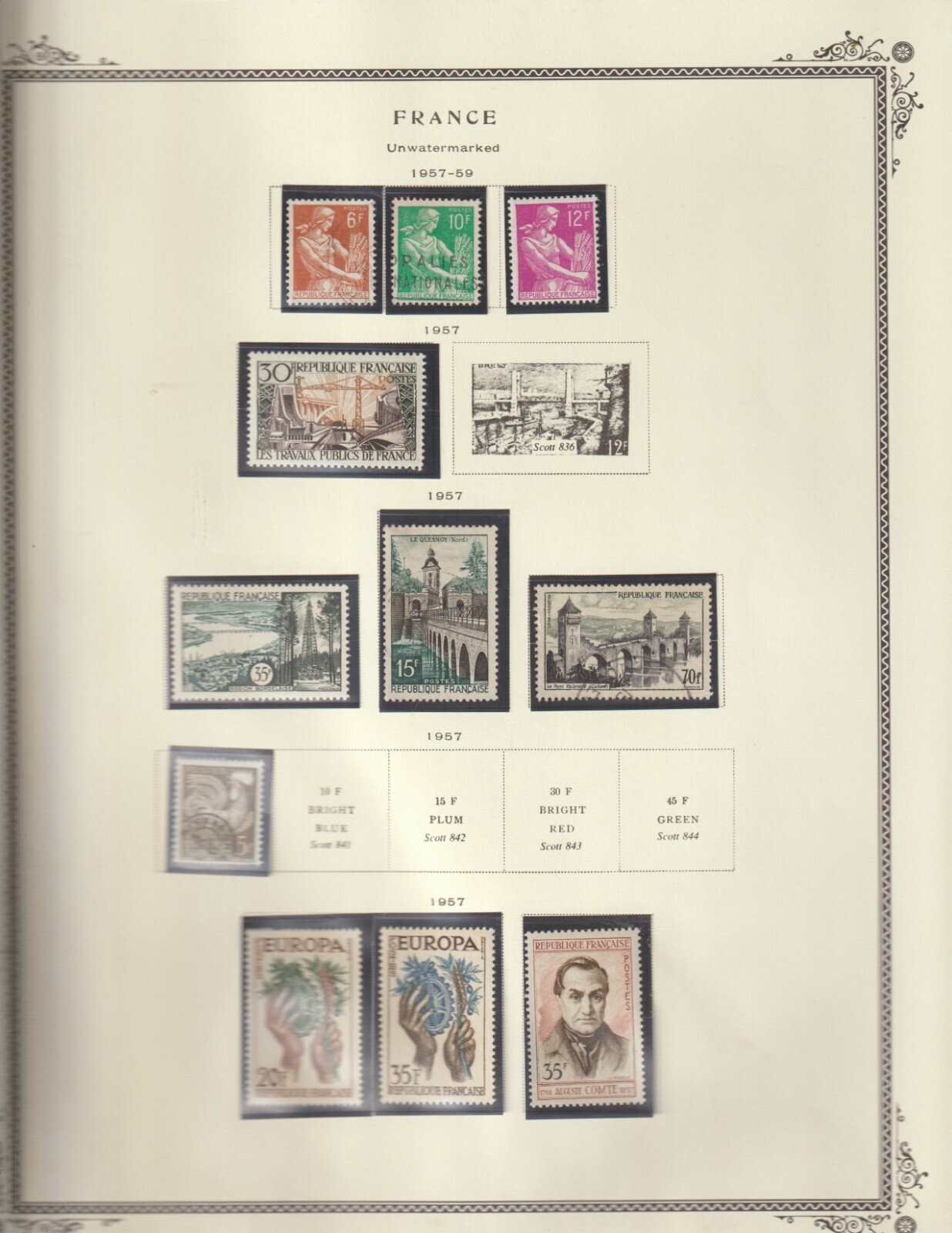 FRANCE 1956-1966 Collection 22 Scott Pages 320 Unused +MNH and some ...