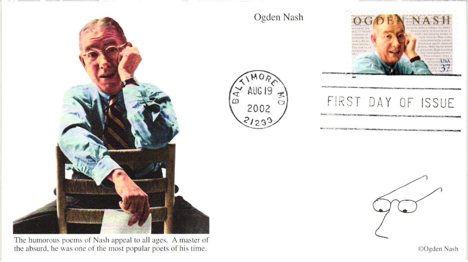 #3659 Ogden Nash – Mystic Stamp Cachet | United States, General Issue ...
