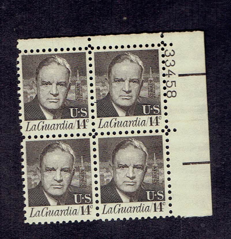 US Scott#1397 1972 14c Fiorello Lagaurdia Plate Block [4] - MNH ...